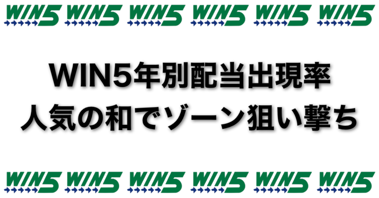 WIN5 年別配当出現率 | WIN5エクセル解析班｜WIN5騎手別過去データ毎週更新中
